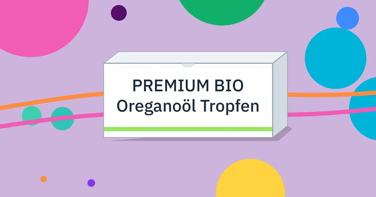 Symbolbild: Packung mit der Aufschrift PREMIUM BIO Oreganoöl Tropfen (PZN 20119051) – Verfügbarkeit und Bezug in Apotheken in Frankfurt am Main