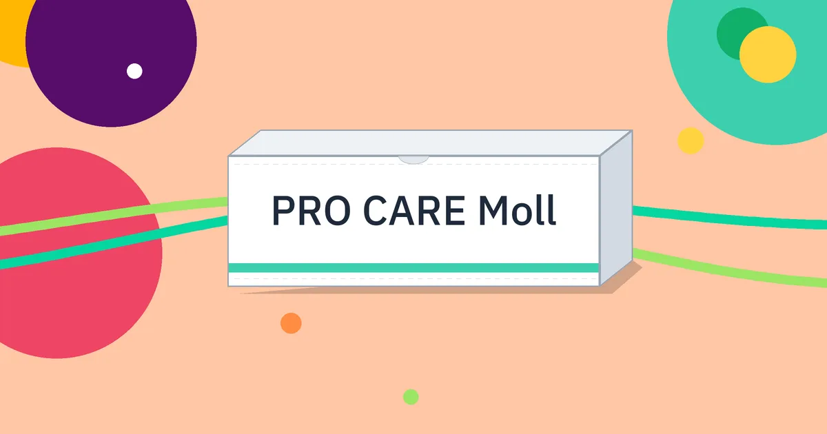 Symbolbild: Packung mit der Aufschrift PRO CARE Moll (PZN 00169302) – Verfügbarkeit und Bezug in Apotheken in Frankfurt am Main