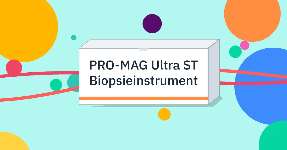 Symbolbild: Packung mit der Aufschrift PRO-MAG Ultra ST Biopsieinstrument (PZN 06769049) – Verfügbarkeit und Bezug in Apotheken in Frankfurt am Main