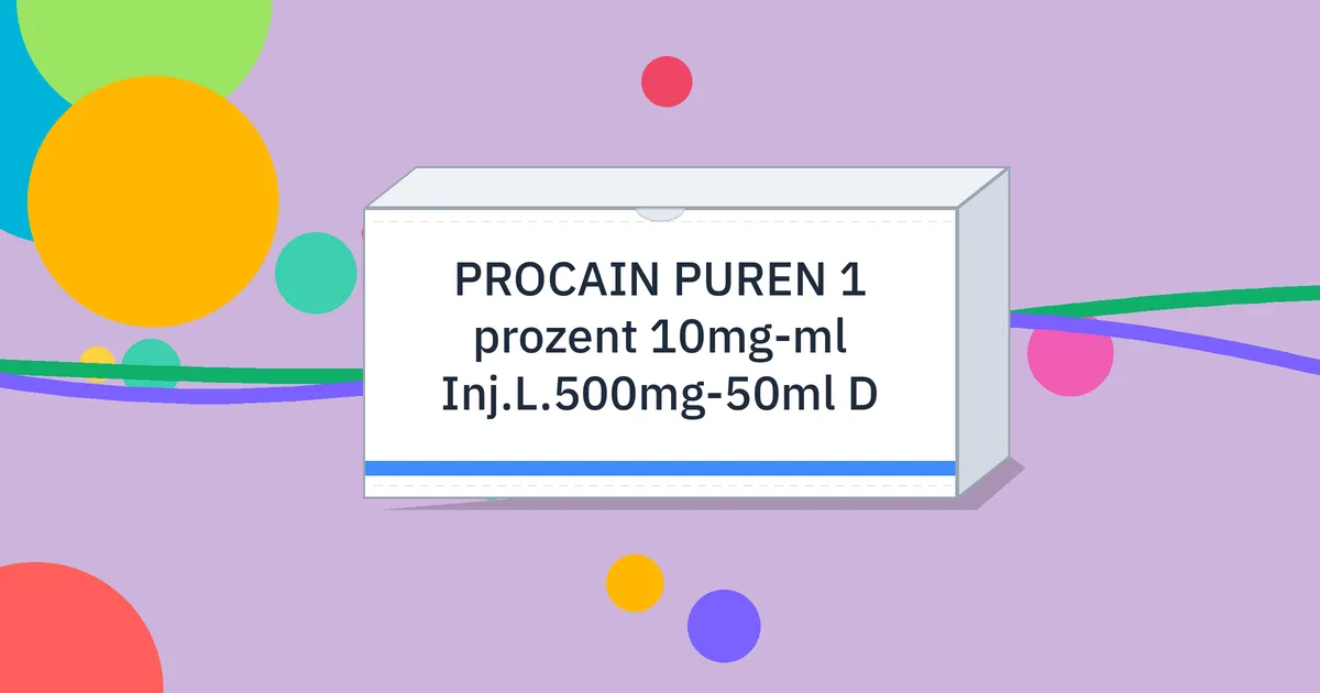 Symbolbild: Packung mit der Aufschrift PROCAIN PUREN 1 prozent 10mg-ml Inj.L.500mg-50ml D (PZN 10945316) – Verfügbarkeit und Bezug in Apotheken in Frankfurt am Main