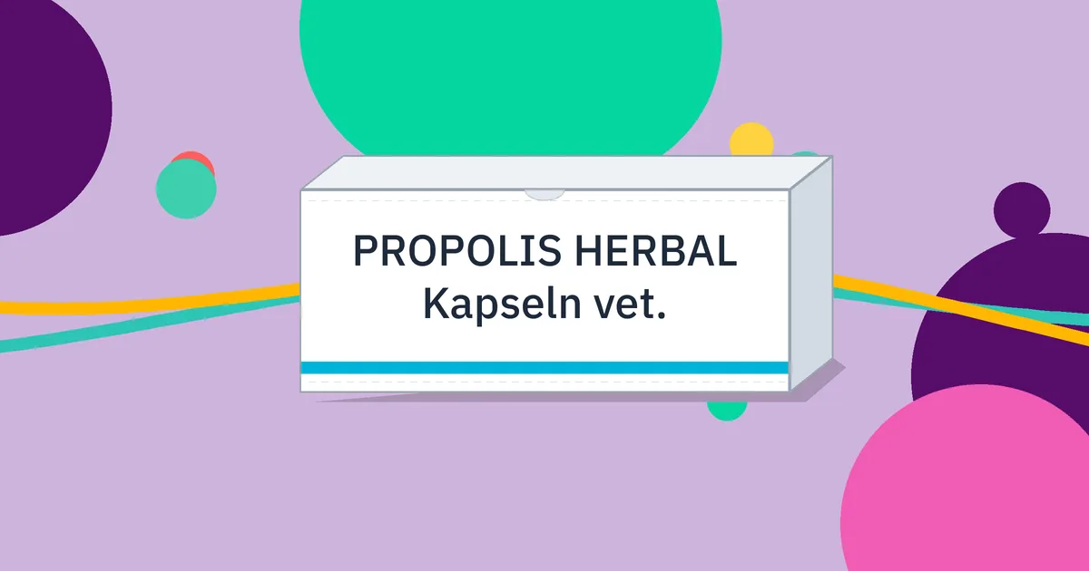 Symbolbild: Packung mit der Aufschrift PROPOLIS HERBAL Kapseln vet. (PZN 12347602) – Verfügbarkeit und Bezug in Apotheken in Frankfurt am Main