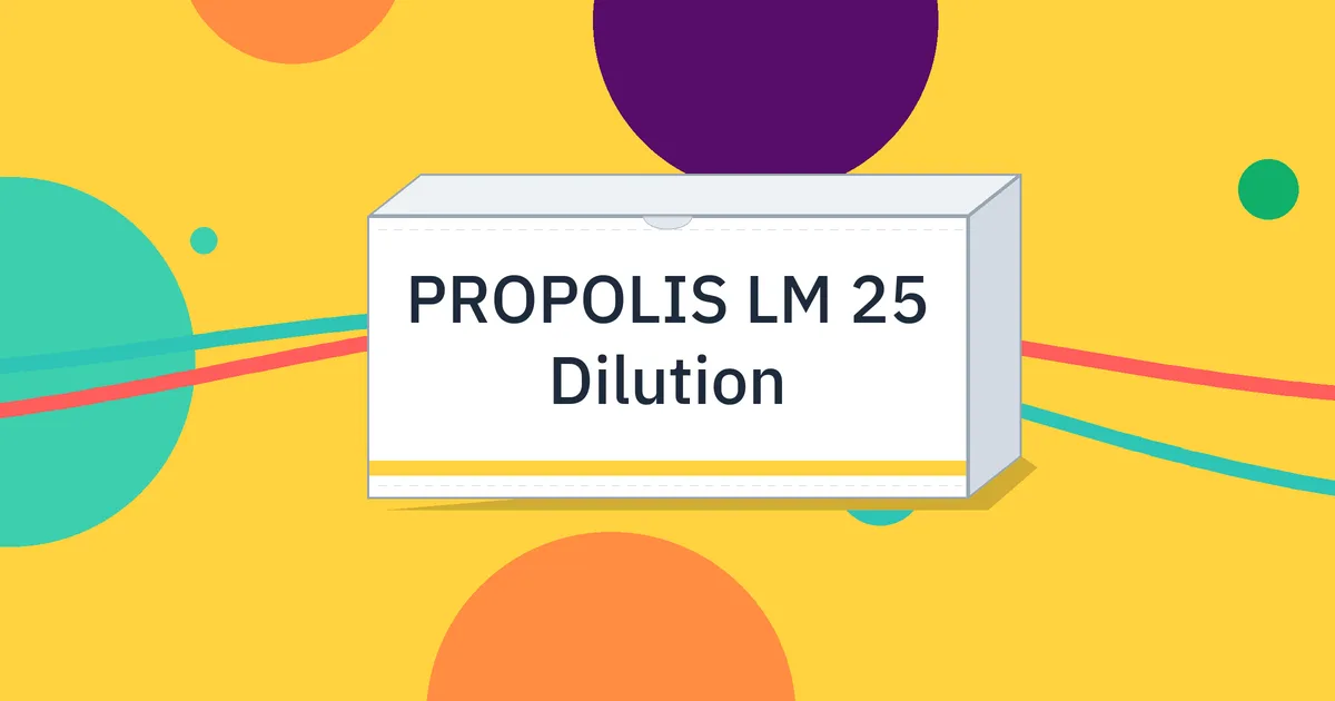 Symbolbild: Packung mit der Aufschrift PROPOLIS LM 25 Dilution (PZN 13044772) – Verfügbarkeit und Bezug in Apotheken in Frankfurt am Main