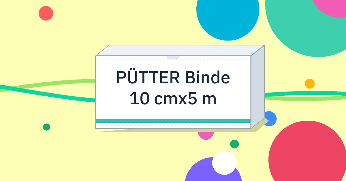 Symbolbild: Packung mit der Aufschrift PÜTTER Binde 10 cmx5 m (PZN 16907558) – Verfügbarkeit und Bezug in Apotheken in Frankfurt am Main