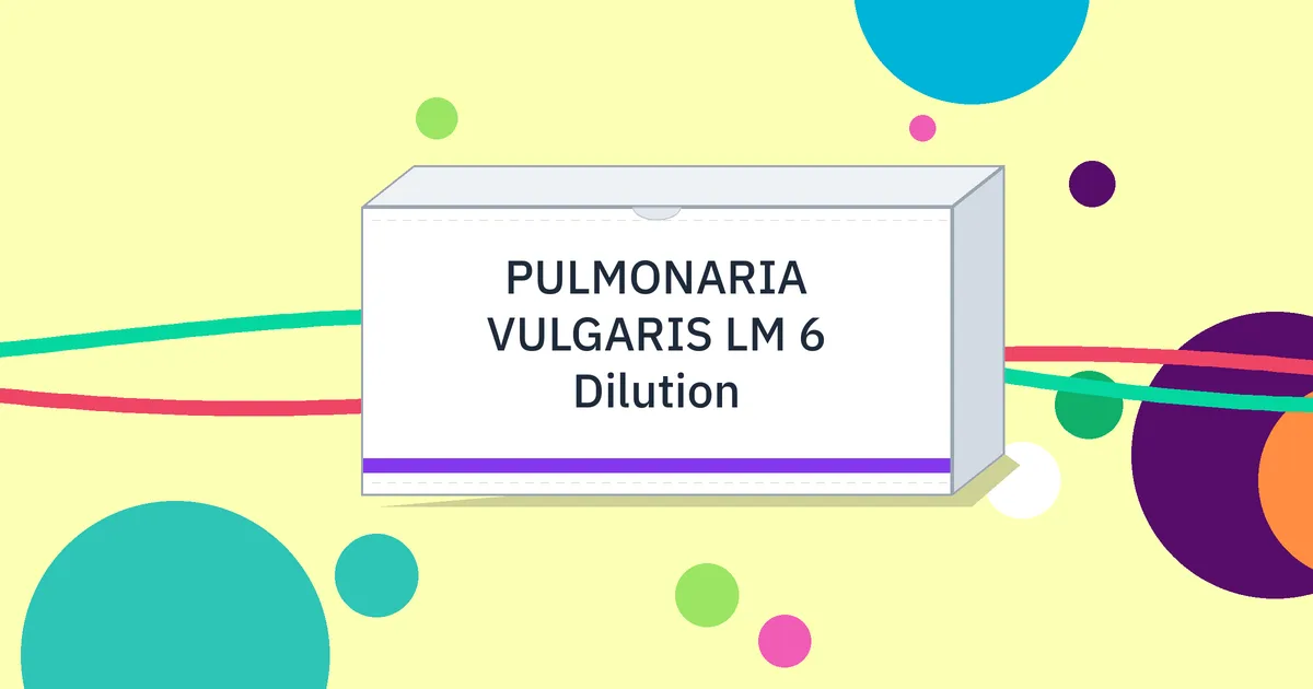 Symbolbild: Packung mit der Aufschrift PULMONARIA VULGARIS LM 6 Dilution (PZN 13670765) – Verfügbarkeit und Bezug in Apotheken in Frankfurt am Main