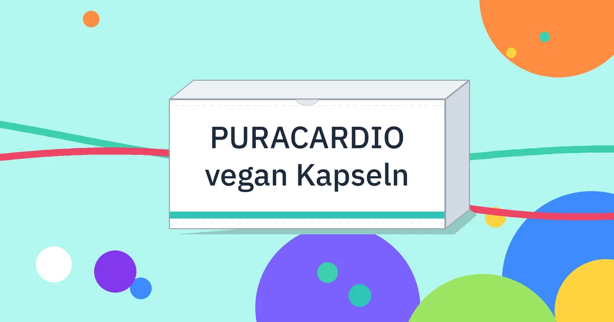 Symbolbild: Packung mit der Aufschrift PURACARDIO vegan Kapseln (PZN 18656422) – Verfügbarkeit und Bezug in Apotheken in Frankfurt am Main