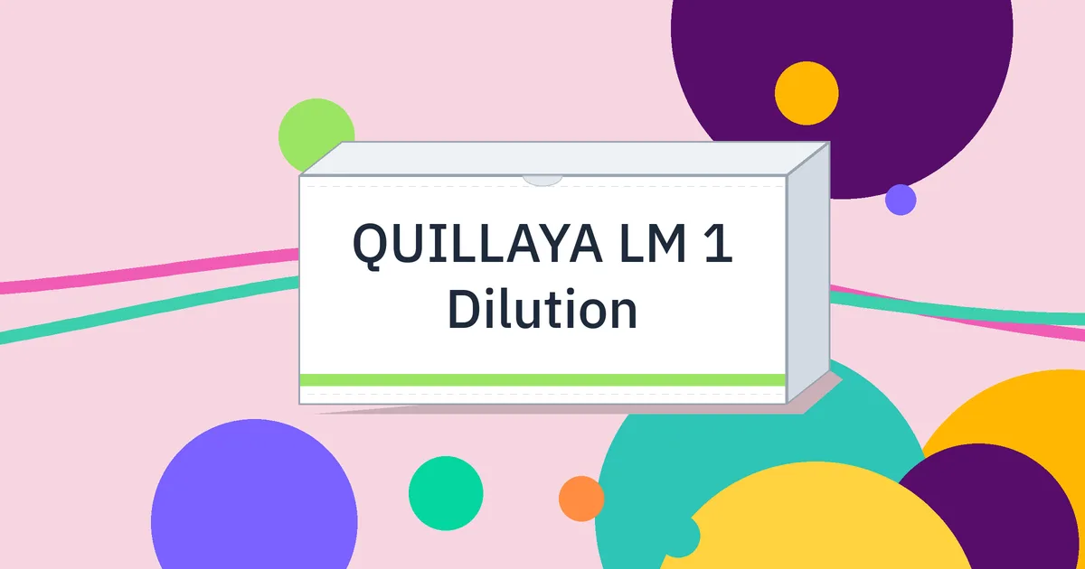 Symbolbild: Packung mit der Aufschrift QUILLAYA LM 1 Dilution (PZN 13674912) – Verfügbarkeit und Bezug in Apotheken in Frankfurt am Main
