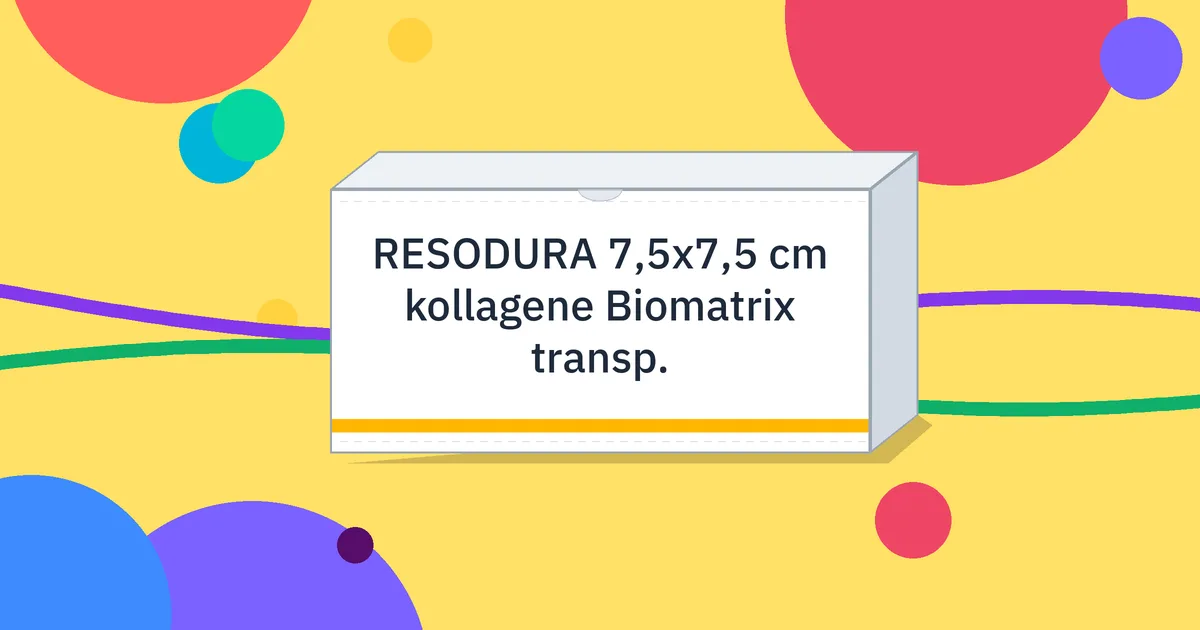 Symbolbild: Packung mit der Aufschrift RESODURA 7,5x7,5 cm kollagene Biomatrix transp. (PZN 12894497) – Verfügbarkeit und Bezug in Apotheken in Frankfurt am Main