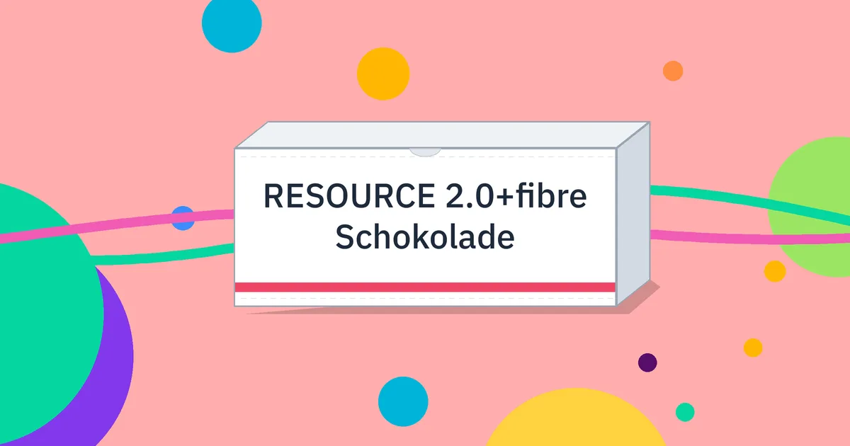 Symbolbild: Packung mit der Aufschrift RESOURCE 2.0+fibre Schokolade (PZN 20608554) – Verfügbarkeit und Bezug in Apotheken in Frankfurt am Main