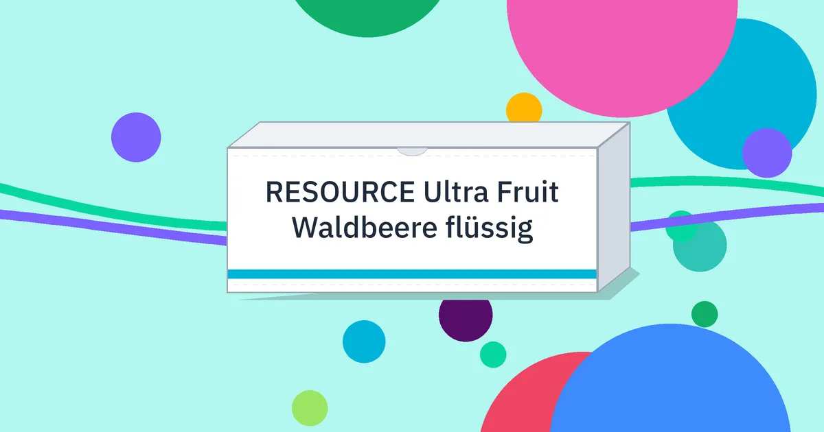 Symbolbild: Packung mit der Aufschrift RESOURCE Ultra Fruit Waldbeere flüssig (PZN 18048898) – Verfügbarkeit und Bezug in Apotheken in Frankfurt am Main