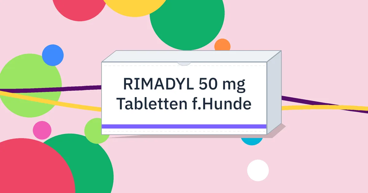Symbolbild: Packung mit der Aufschrift RIMADYL 50 mg Tabletten f.Hunde (PZN 00289621) – Verfügbarkeit und Bezug in Apotheken in Frankfurt am Main
