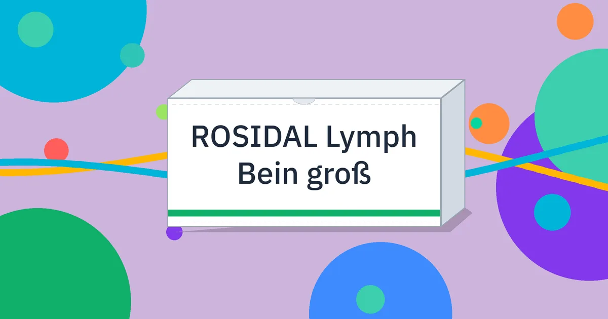 Symbolbild: Packung mit der Aufschrift ROSIDAL Lymph Bein groß (PZN 11115806) – Verfügbarkeit und Bezug in Apotheken in Frankfurt am Main