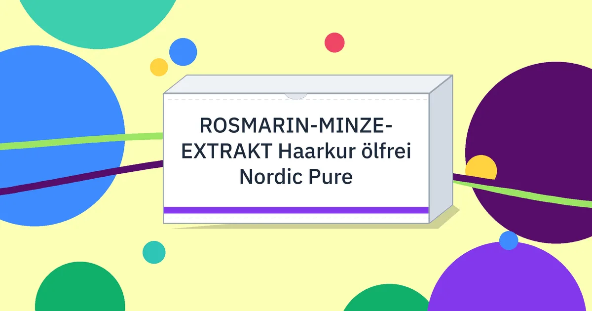 Symbolbild: Packung mit der Aufschrift ROSMARIN-MINZE-EXTRAKT Haarkur ölfrei Nordic Pure (PZN 20094931) – Verfügbarkeit und Bezug in Apotheken in Frankfurt am Main