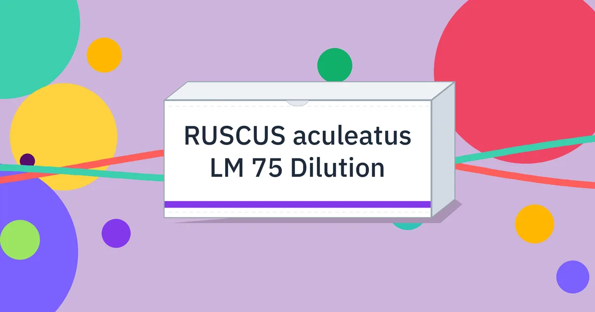 Symbolbild: Packung mit der Aufschrift RUSCUS aculeatus LM 75 Dilution (PZN 13173512) – Verfügbarkeit und Bezug in Apotheken in Frankfurt am Main