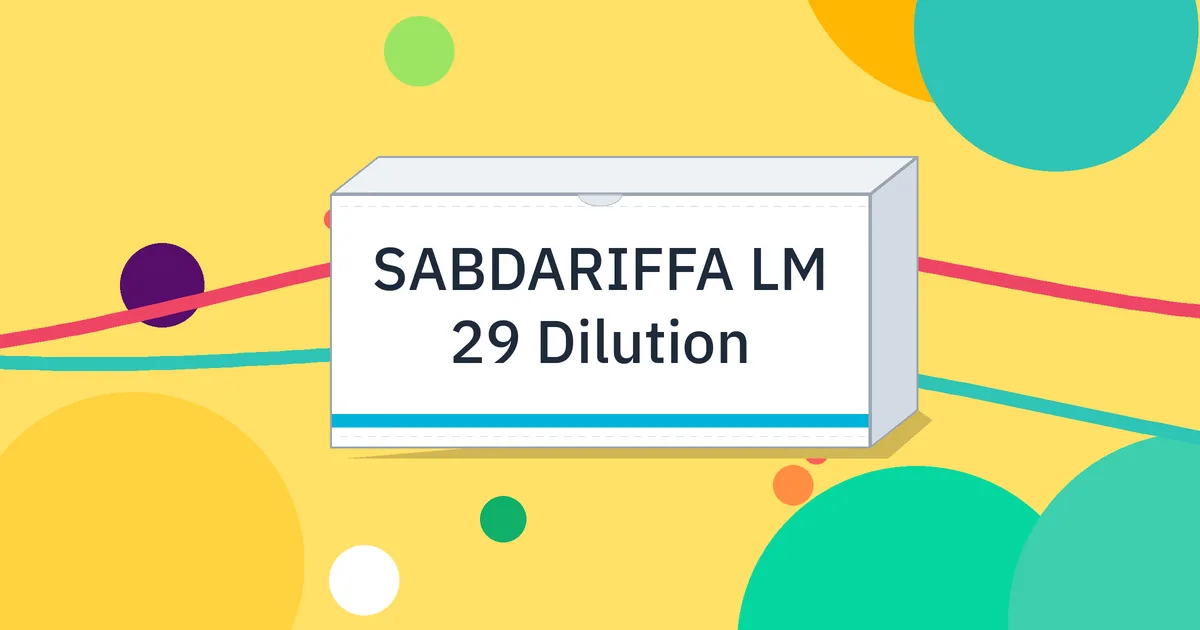 Symbolbild: Packung mit der Aufschrift SABDARIFFA LM 29 Dilution (PZN 13175646) – Verfügbarkeit und Bezug in Apotheken in Frankfurt am Main