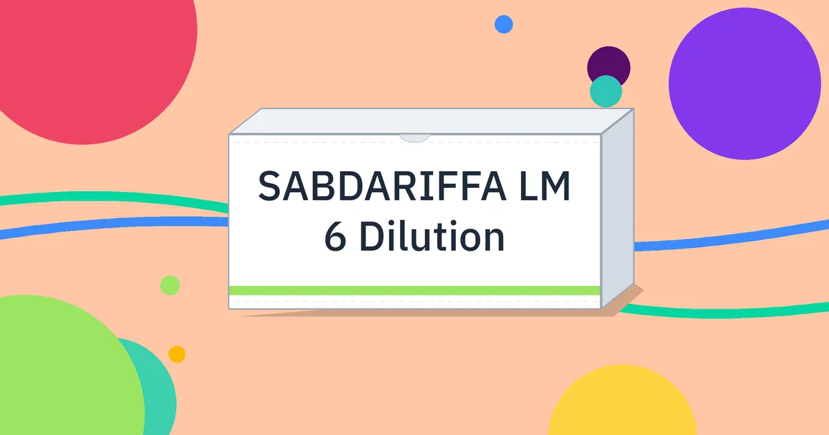 Symbolbild: Packung mit der Aufschrift SABDARIFFA LM 6 Dilution (PZN 13175356) – Verfügbarkeit und Bezug in Apotheken in Frankfurt am Main