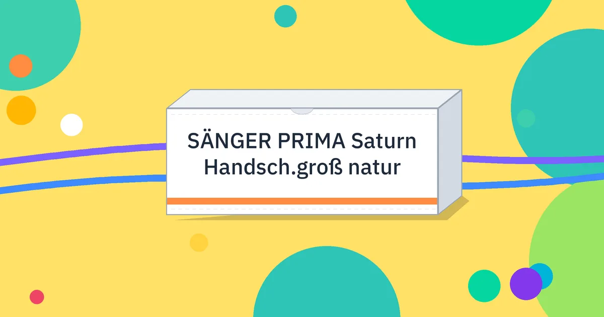 Symbolbild: Packung mit der Aufschrift SÄNGER PRIMA Saturn Handsch.groß natur (PZN 01071166) – Verfügbarkeit und Bezug in Apotheken in Frankfurt am Main