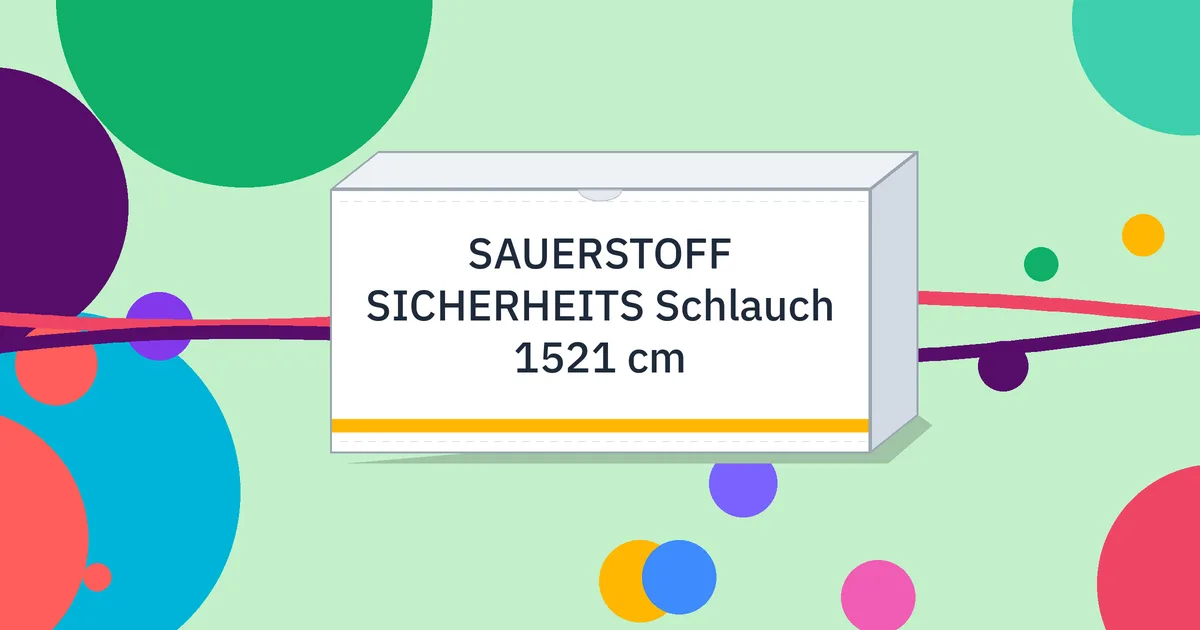 Symbolbild: Packung mit der Aufschrift SAUERSTOFF SICHERHEITS Schlauch 1521 cm (PZN 03655428) – Verfügbarkeit und Bezug in Apotheken in Frankfurt am Main