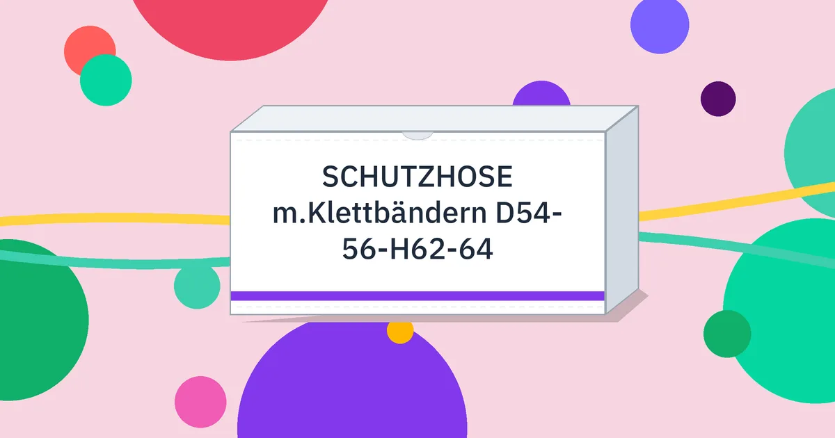 Symbolbild: Packung mit der Aufschrift SCHUTZHOSE m.Klettbändern D54-56-H62-64 (PZN 04434534) – Verfügbarkeit und Bezug in Apotheken in Frankfurt am Main
