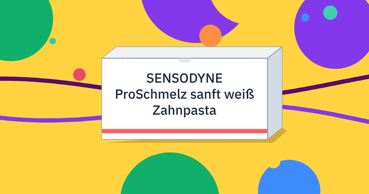 Symbolbild: Packung mit der Aufschrift SENSODYNE ProSchmelz sanft weiß Zahnpasta (PZN 19117130) – Verfügbarkeit und Bezug in Apotheken in Frankfurt am Main