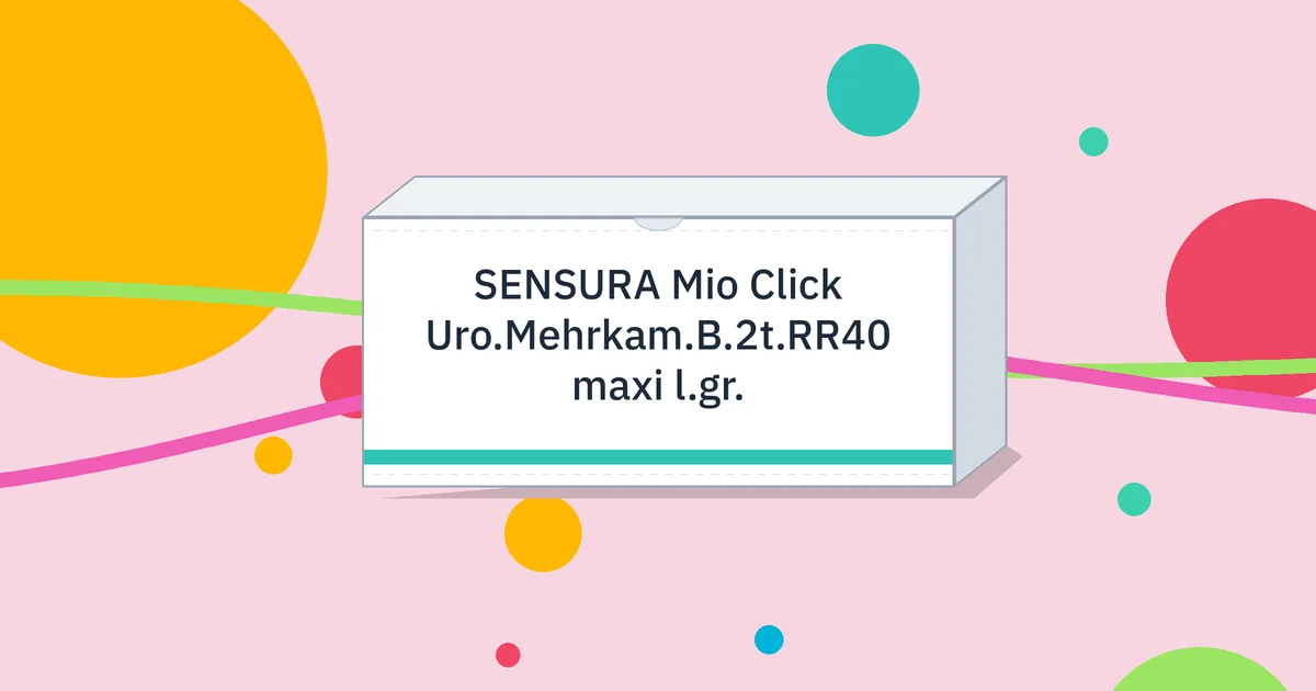 Symbolbild: Packung mit der Aufschrift SENSURA Mio Click Uro.Mehrkam.B.2t.RR40 maxi l.gr. (PZN 10202383) – Verfügbarkeit und Bezug in Apotheken in Frankfurt am Main