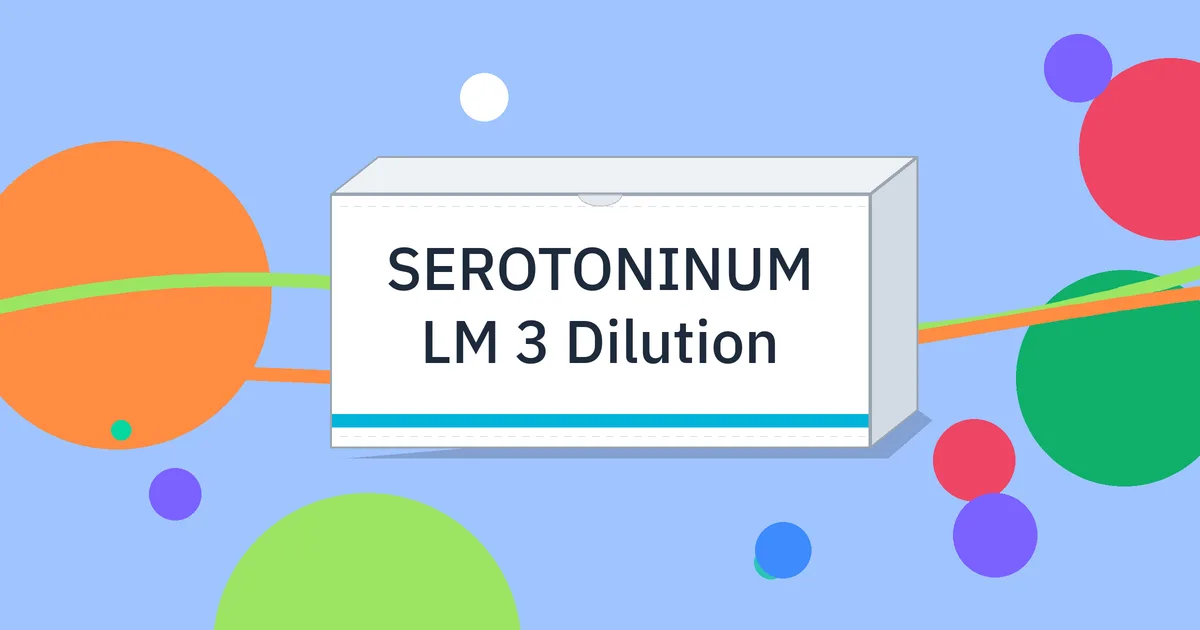 Symbolbild: Packung mit der Aufschrift SEROTONINUM LM 3 Dilution (PZN 09651101) – Verfügbarkeit und Bezug in Apotheken in Frankfurt am Main