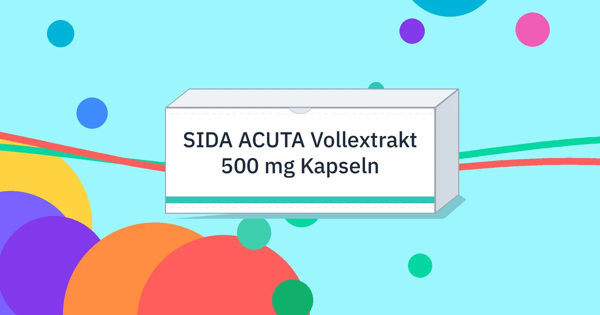 Symbolbild: Packung mit der Aufschrift SIDA ACUTA Vollextrakt 500 mg Kapseln (PZN 14054749) – Verfügbarkeit und Bezug in Apotheken in Frankfurt am Main