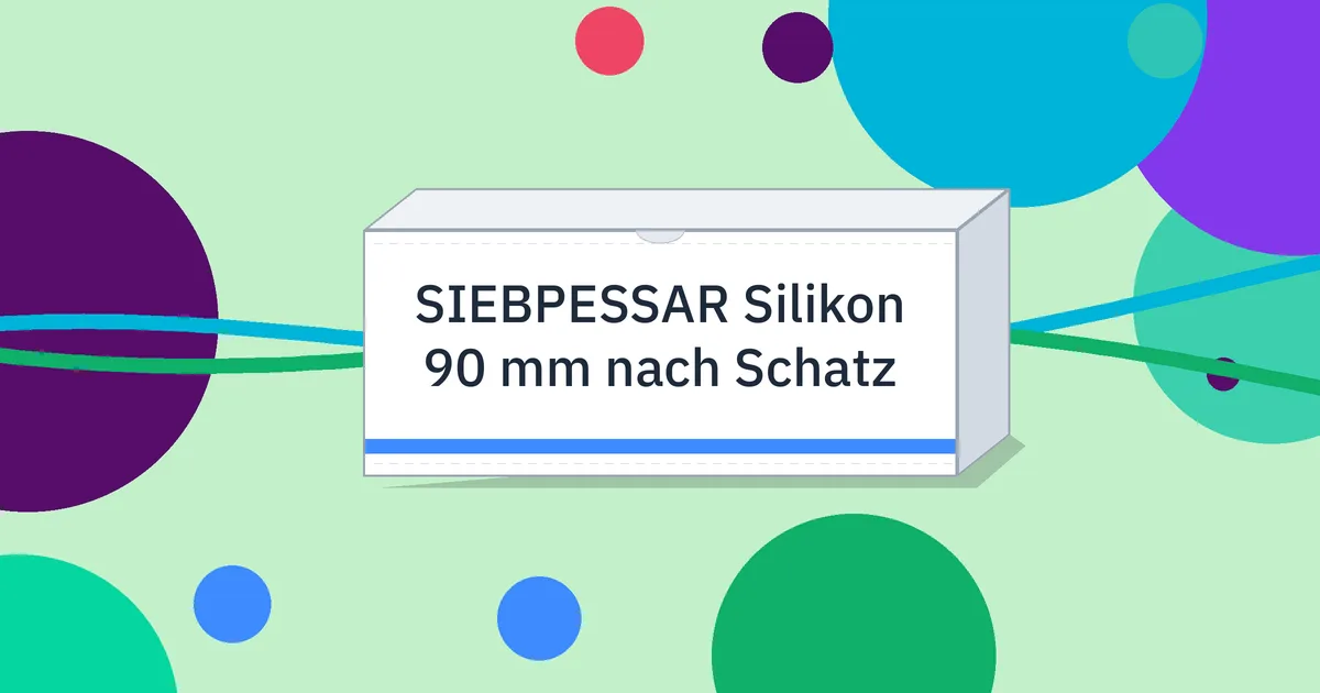 Symbolbild: Packung mit der Aufschrift SIEBPESSAR Silikon 90 mm nach Schatz (PZN 03500246) – Verfügbarkeit und Bezug in Apotheken in Frankfurt am Main