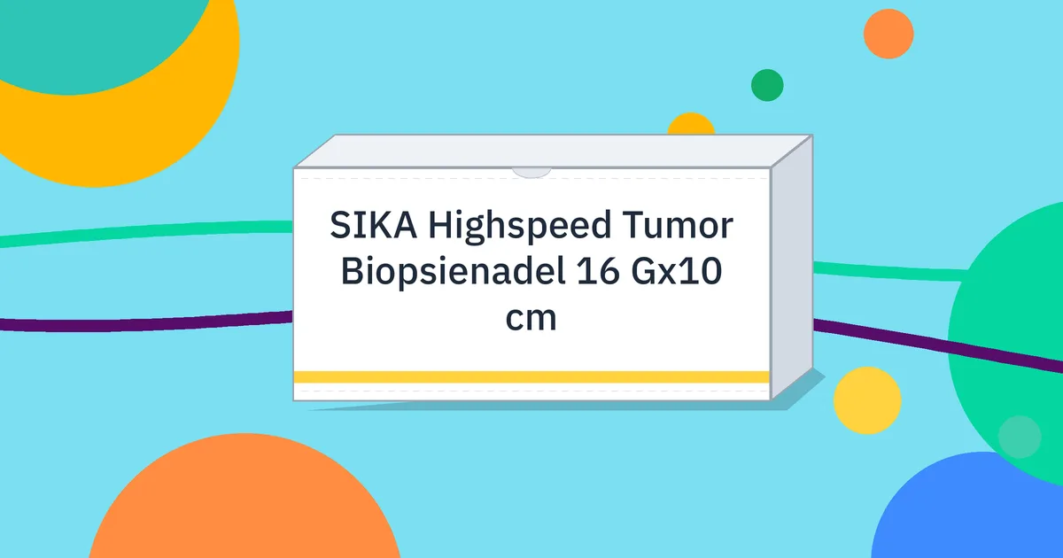 Symbolbild: Packung mit der Aufschrift SIKA Highspeed Tumor Biopsienadel 16 Gx10 cm (PZN 07313601) – Verfügbarkeit und Bezug in Apotheken in Frankfurt am Main
