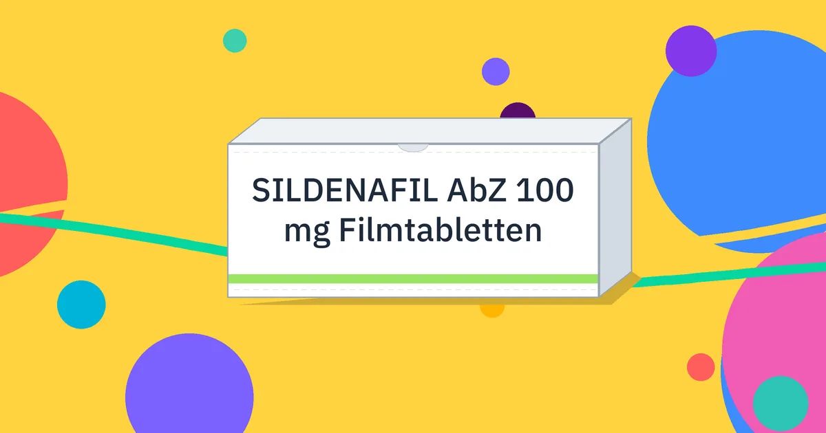 Symbolbild: Packung mit der Aufschrift SILDENAFIL AbZ 100 mg Filmtabletten (PZN 00235708) – Verfügbarkeit und Bezug in Apotheken in Frankfurt am Main