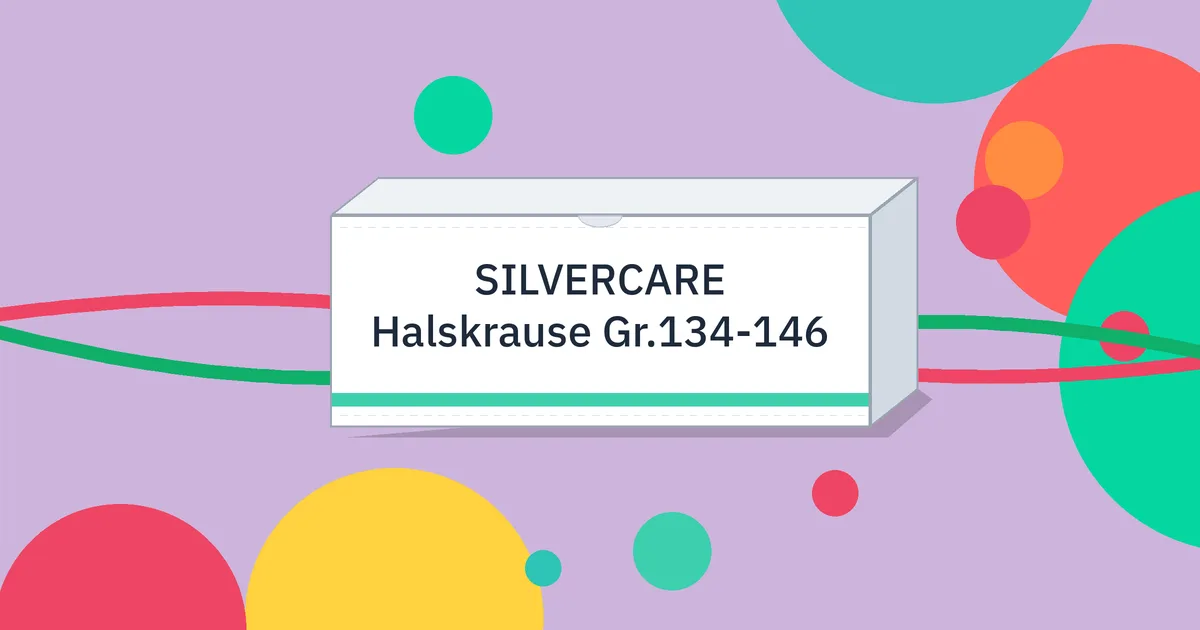 Symbolbild: Packung mit der Aufschrift SILVERCARE Halskrause Gr.134-146 (PZN 06716314) – Verfügbarkeit und Bezug in Apotheken in Frankfurt am Main