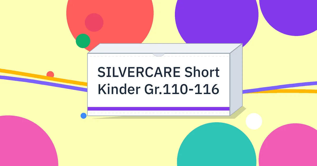 Symbolbild: Packung mit der Aufschrift SILVERCARE Short Kinder Gr.110-116 (PZN 09270741) – Verfügbarkeit und Bezug in Apotheken in Frankfurt am Main