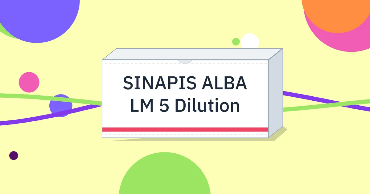 Symbolbild: Packung mit der Aufschrift SINAPIS ALBA LM 5 Dilution (PZN 13190539) – Verfügbarkeit und Bezug in Apotheken in Frankfurt am Main