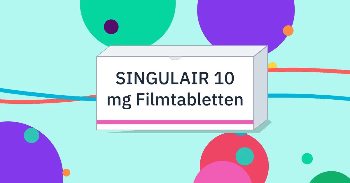 Symbolbild: Packung mit der Aufschrift SINGULAIR 10 mg Filmtabletten (PZN 05523725) – Verfügbarkeit und Bezug in Apotheken in Frankfurt am Main