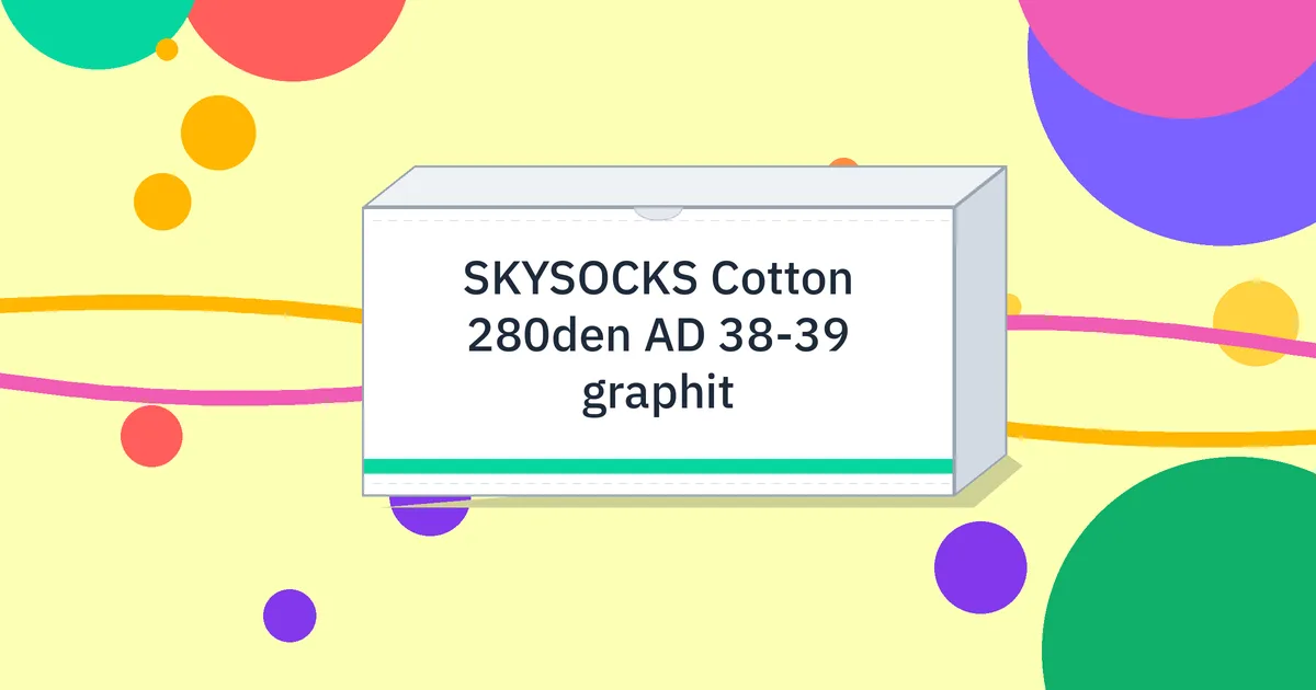 Symbolbild: Packung mit der Aufschrift SKYSOCKS Cotton 280den AD 38-39 graphit (PZN 18664172) – Verfügbarkeit und Bezug in Apotheken in Frankfurt am Main