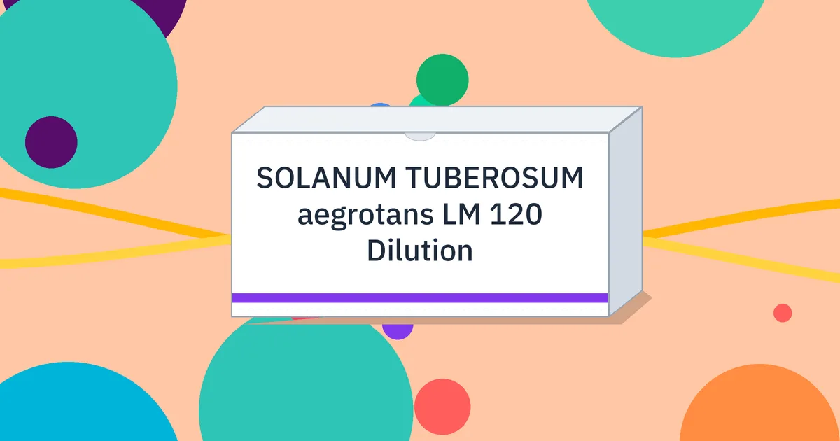 Symbolbild: Packung mit der Aufschrift SOLANUM TUBEROSUM aegrotans LM 120 Dilution (PZN 13194135) – Verfügbarkeit und Bezug in Apotheken in Frankfurt am Main