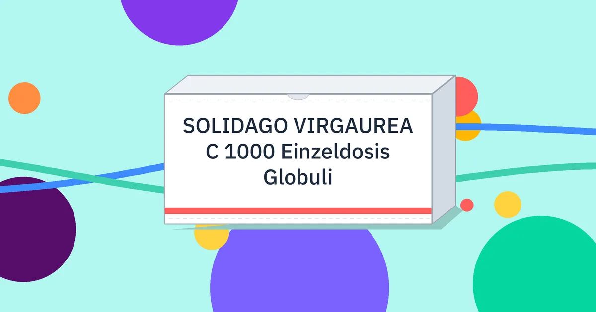 Symbolbild: Packung mit der Aufschrift SOLIDAGO VIRGAUREA C 1000 Einzeldosis Globuli (PZN 02694998) – Verfügbarkeit und Bezug in Apotheken in Frankfurt am Main