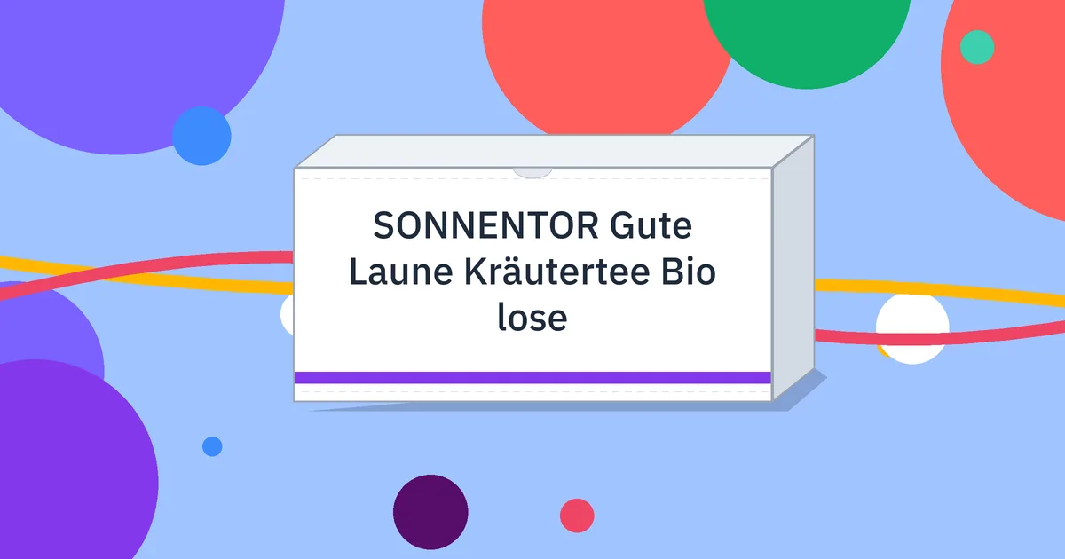 Symbolbild: Packung mit der Aufschrift SONNENTOR Gute Laune Kräutertee Bio lose (PZN 18903702) – Verfügbarkeit und Bezug in Apotheken in Frankfurt am Main