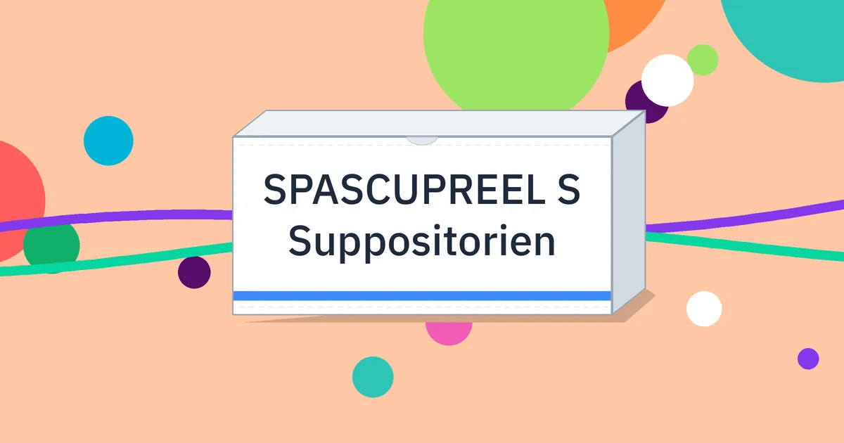 Symbolbild: Packung mit der Aufschrift SPASCUPREEL S Suppositorien (PZN 03550445) – Verfügbarkeit und Bezug in Apotheken in Frankfurt am Main