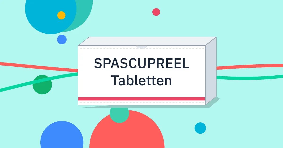 Symbolbild: Packung mit der Aufschrift SPASCUPREEL Tabletten (PZN 00951304) – Verfügbarkeit und Bezug in Apotheken in Frankfurt am Main