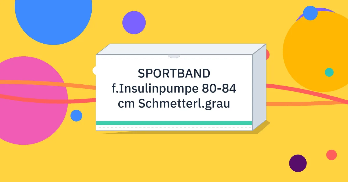 Symbolbild: Packung mit der Aufschrift SPORTBAND f.Insulinpumpe 80-84 cm Schmetterl.grau (PZN 13916410) – Verfügbarkeit und Bezug in Apotheken in Frankfurt am Main
