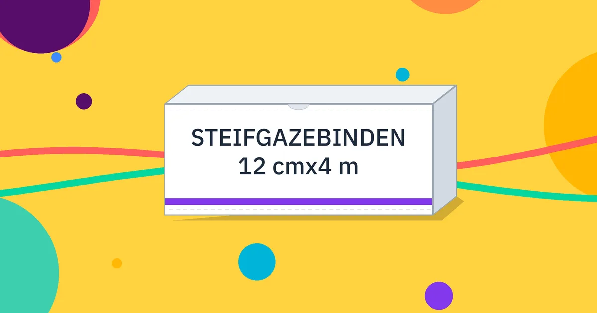 Symbolbild: Packung mit der Aufschrift STEIFGAZEBINDEN 12 cmx4 m (PZN 01720908) – Verfügbarkeit und Bezug in Apotheken in Frankfurt am Main