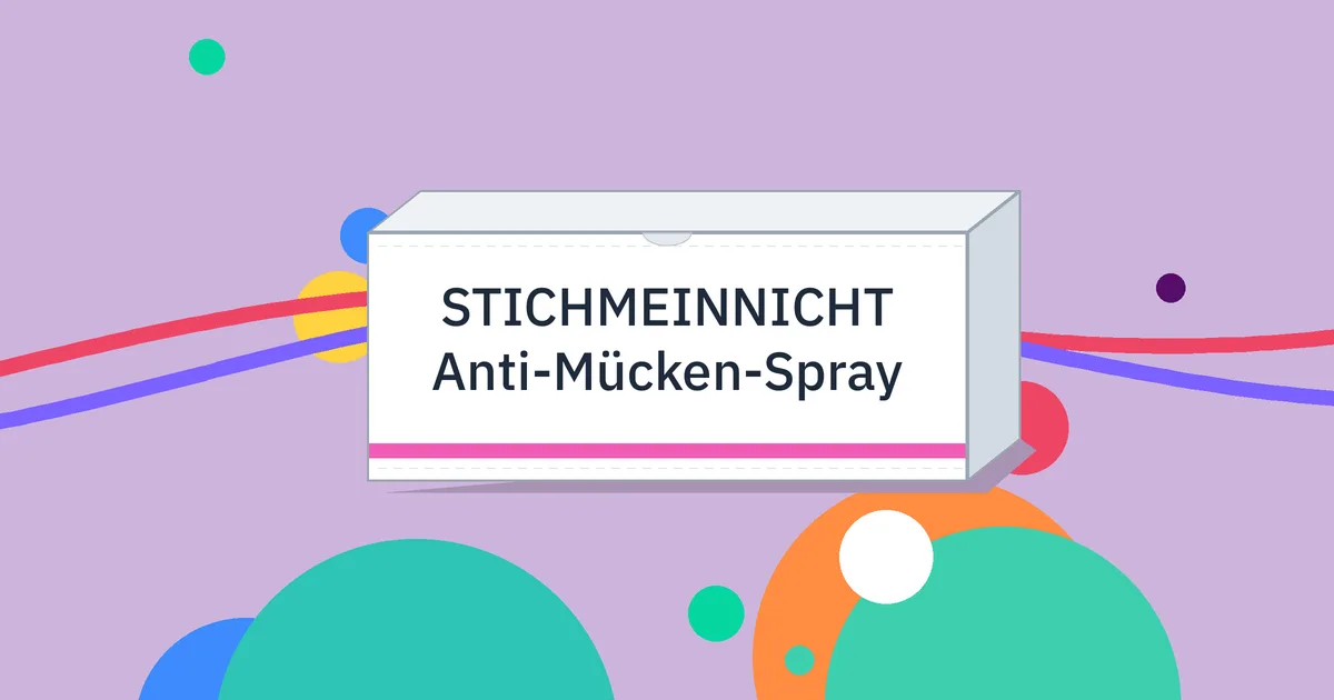 Symbolbild: Packung mit der Aufschrift STICHMEINNICHT Anti-Mücken-Spray (PZN 20828161) – Verfügbarkeit und Bezug in Apotheken in Frankfurt am Main