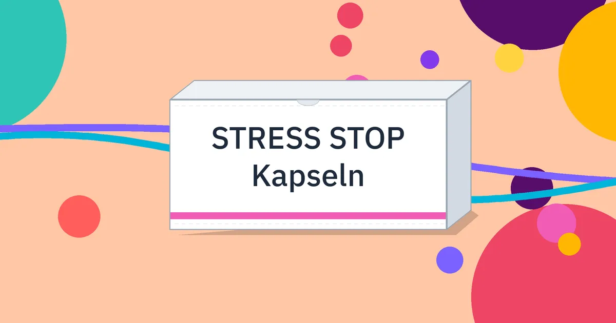 Symbolbild: Packung mit der Aufschrift STRESS STOP Kapseln (PZN 19448513) – Verfügbarkeit und Bezug in Apotheken in Frankfurt am Main