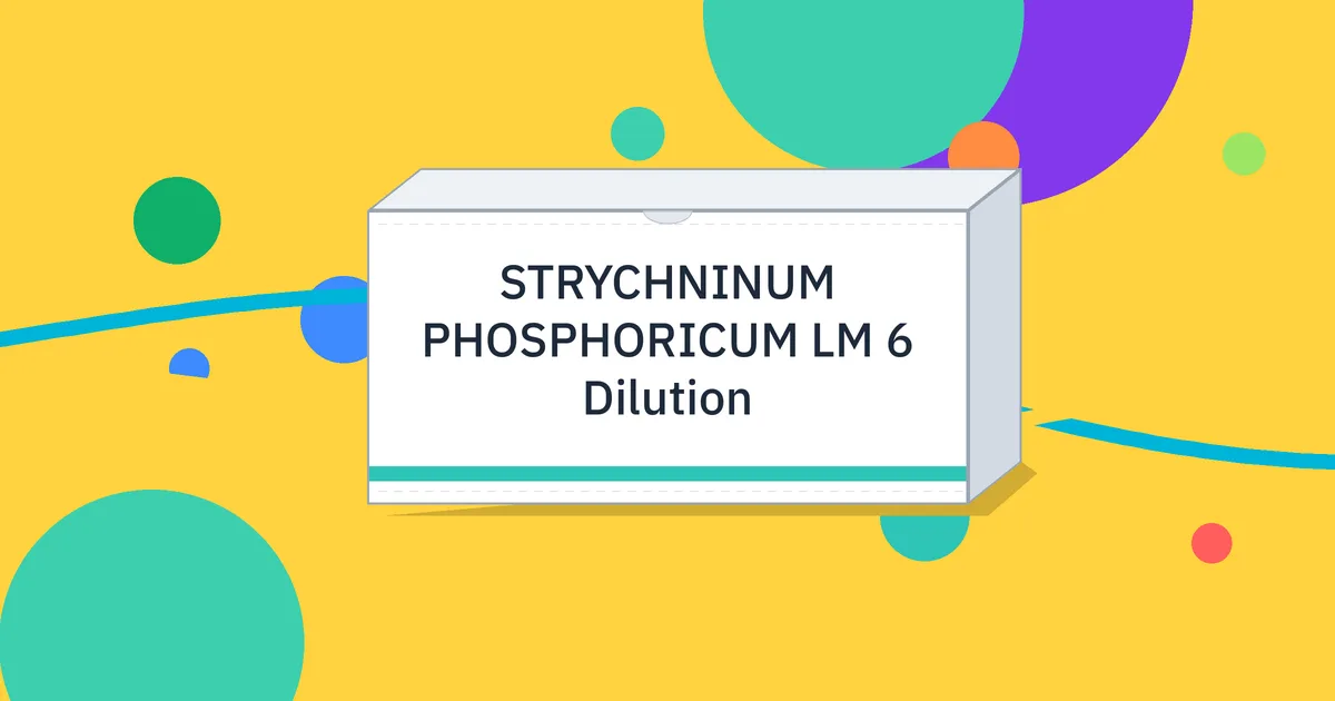 Symbolbild: Packung mit der Aufschrift STRYCHNINUM PHOSPHORICUM LM 6 Dilution (PZN 13207116) – Verfügbarkeit und Bezug in Apotheken in Frankfurt am Main