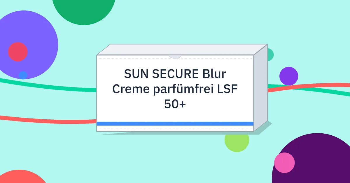 Symbolbild: Packung mit der Aufschrift SUN SECURE Blur Creme parfümfrei LSF 50+ (PZN 20788220) – Verfügbarkeit und Bezug in Apotheken in Frankfurt am Main