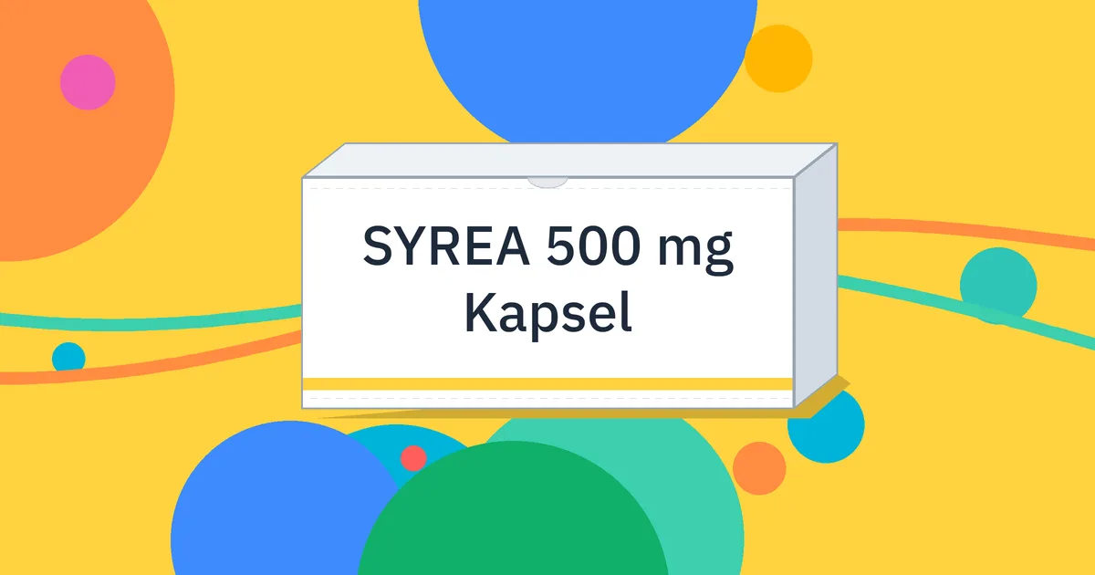 Symbolbild: Packung mit der Aufschrift SYREA 500 mg Kapsel (PZN 01873807) – Verfügbarkeit und Bezug in Apotheken in Frankfurt am Main