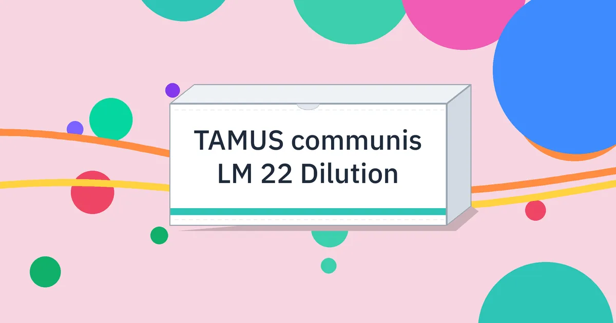 Symbolbild: Packung mit der Aufschrift TAMUS communis LM 22 Dilution (PZN 13687487) – Verfügbarkeit und Bezug in Apotheken in Frankfurt am Main