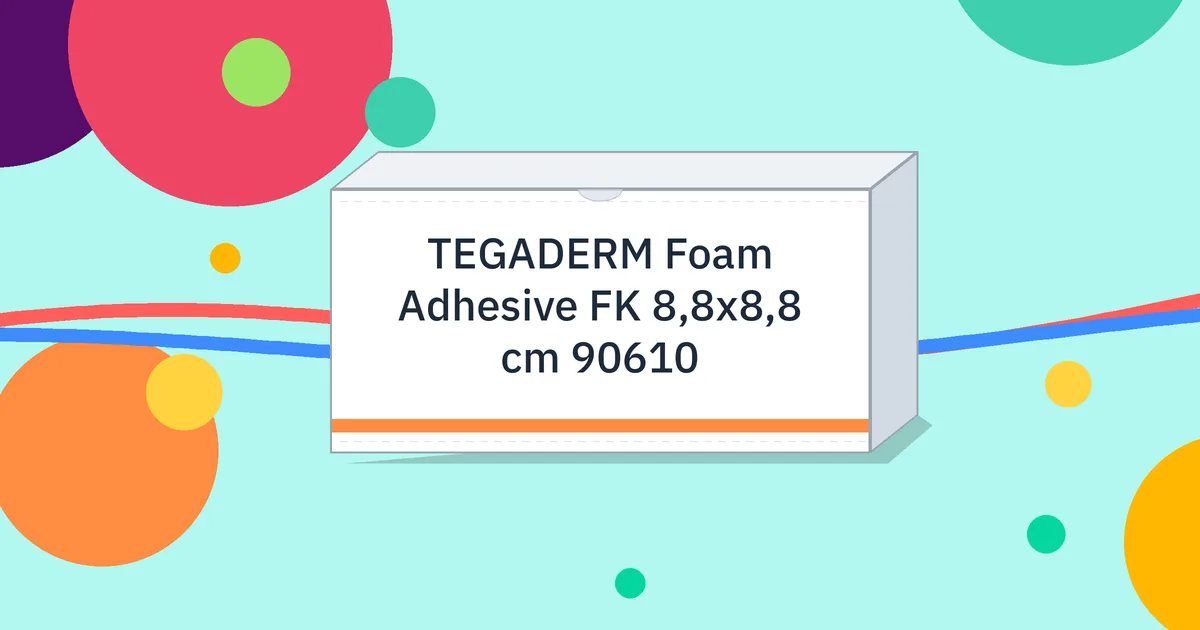 Symbolbild: Packung mit der Aufschrift TEGADERM Foam Adhesive FK 8,8x8,8 cm 90610 (PZN 12339784) – Verfügbarkeit und Bezug in Apotheken in Frankfurt am Main