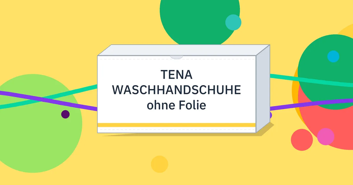 Symbolbild: Packung mit der Aufschrift TENA WASCHHANDSCHUHE ohne Folie (PZN 07653633) – Verfügbarkeit und Bezug in Apotheken in Frankfurt am Main