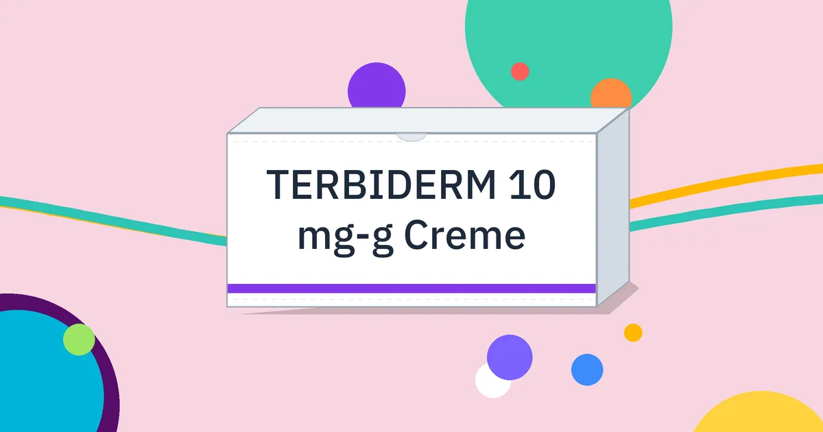 Symbolbild: Packung mit der Aufschrift TERBIDERM 10 mg-g Creme (PZN 08877808) – Verfügbarkeit und Bezug in Apotheken in Frankfurt am Main